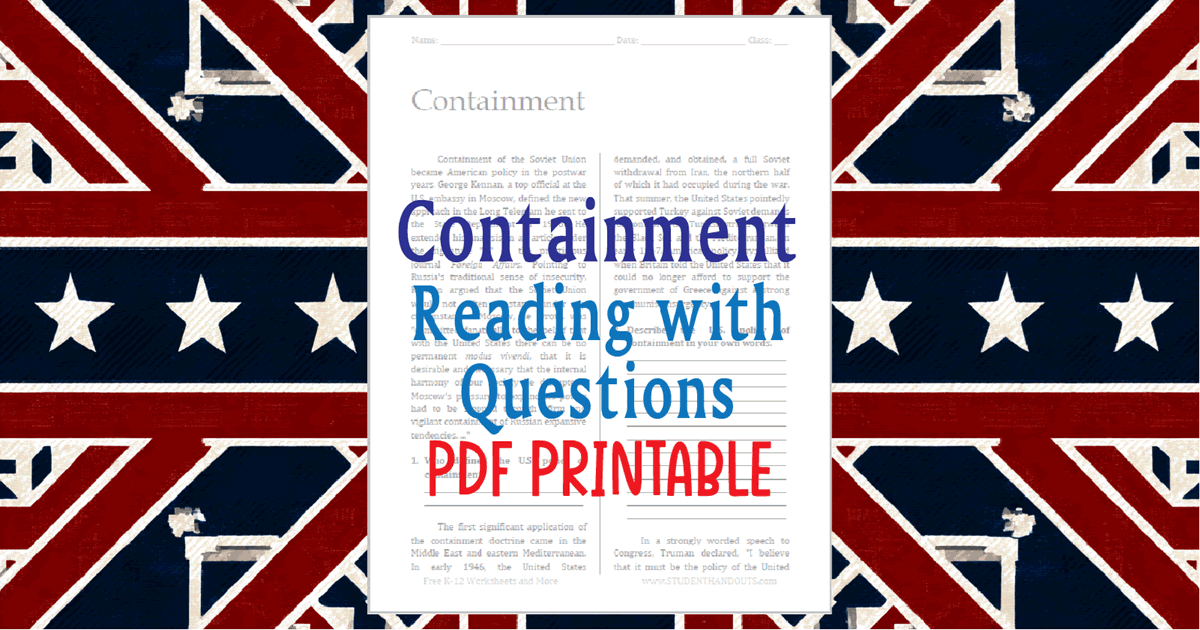 Containment in the Cold War Reading with Questions | Student Handouts