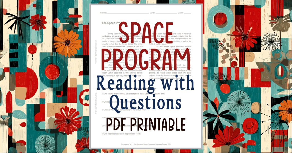 Space Program Reading with Questions | Student Handouts