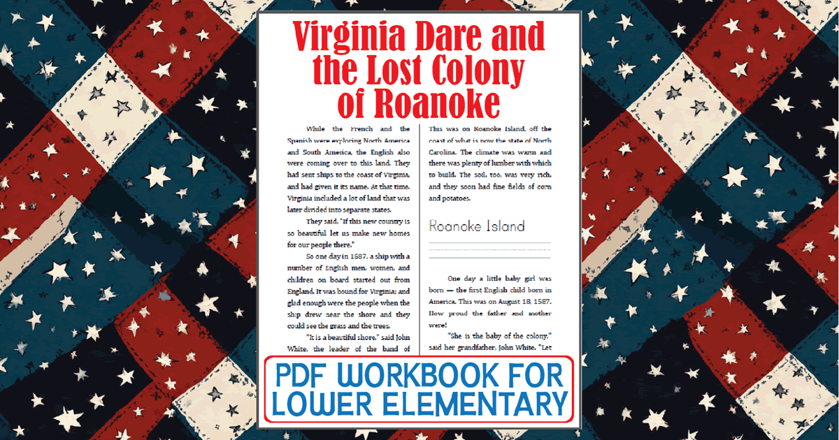 Virginia Dare and the Lost Colony Lower Elementary Workbook | Student ...