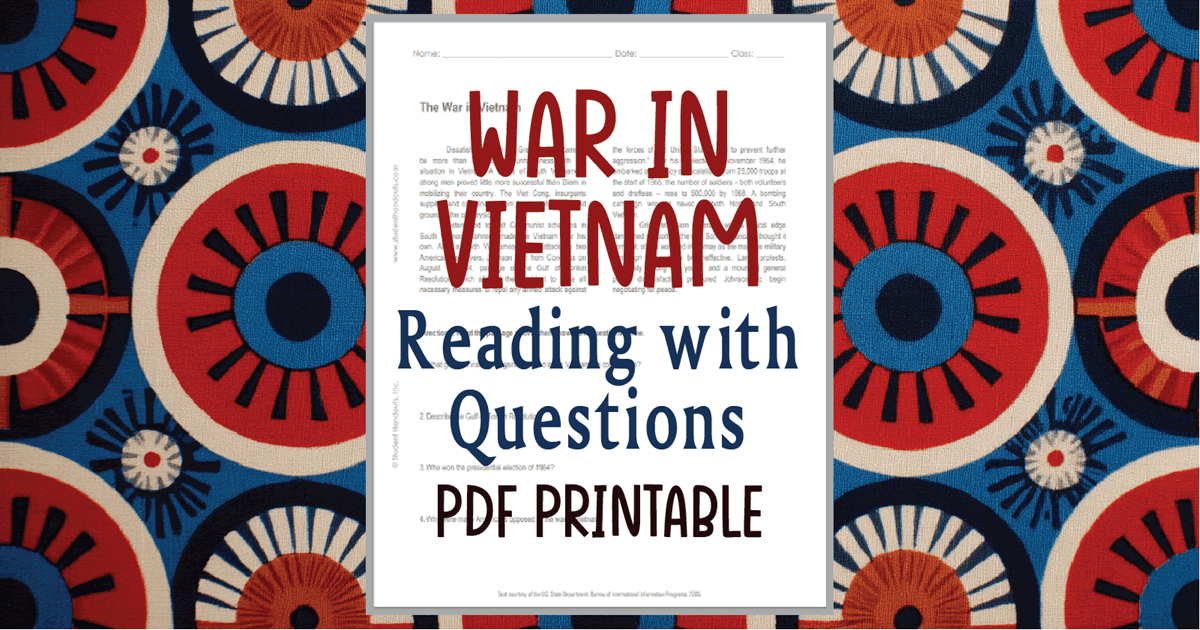 War in Vietnam Reading with Questions | Student Handouts