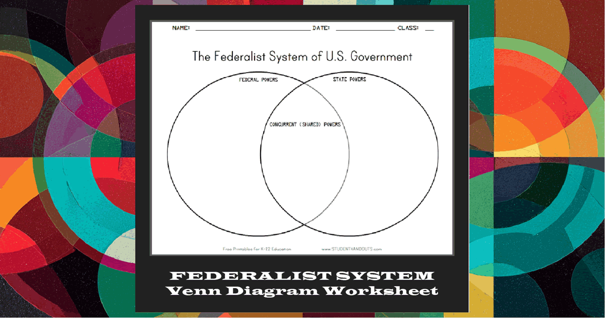 Federalist System Venn Diagram Worksheet | Student Handouts