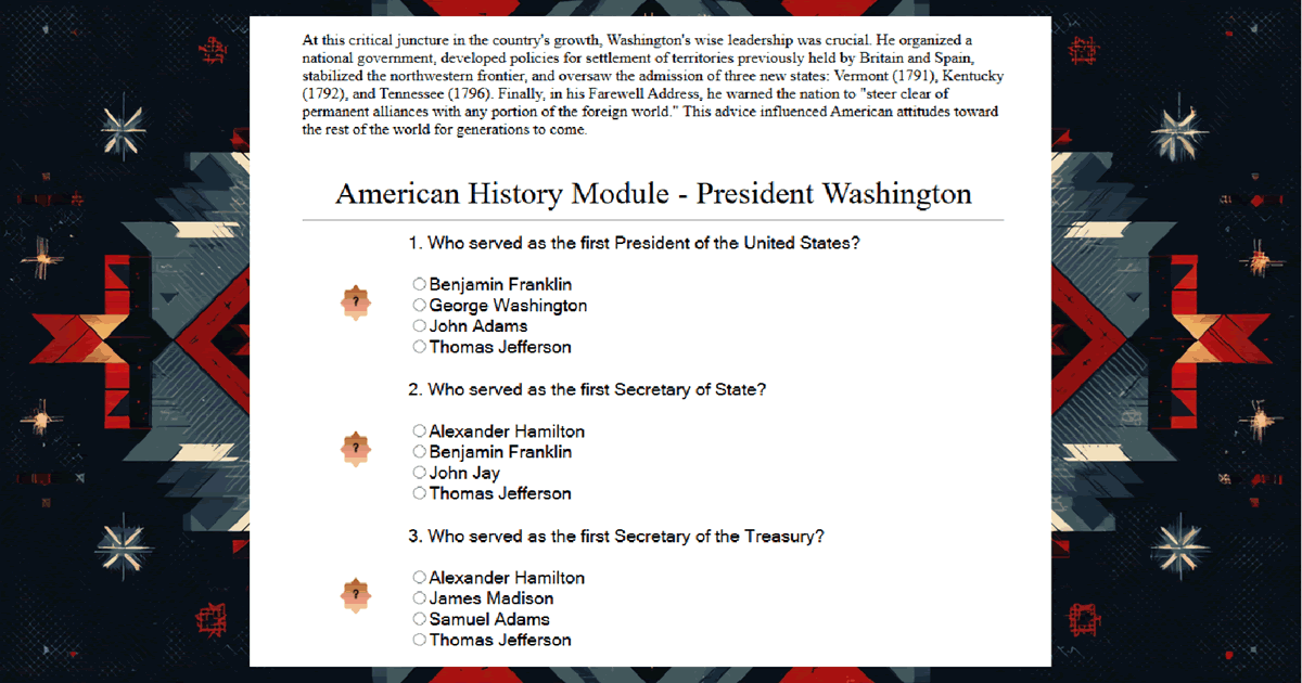 George Washington Interactive Module | Student Handouts