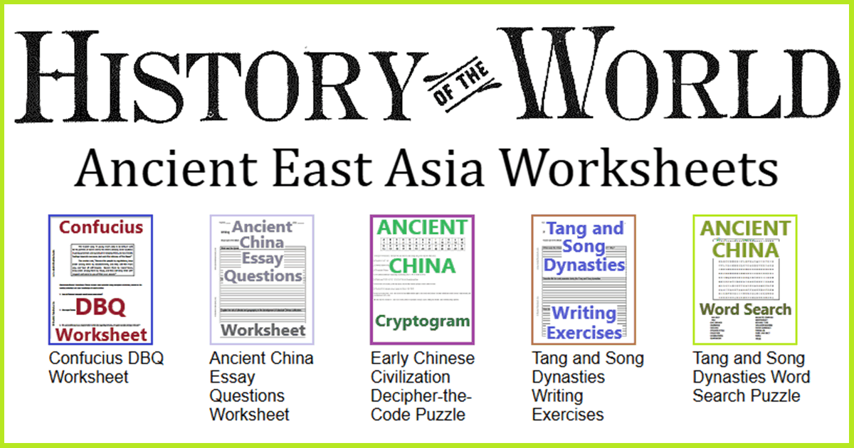 Ancient East Asia Worksheets | Student Handouts