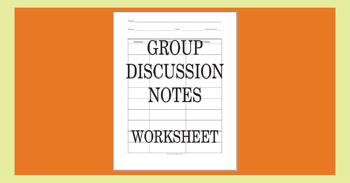 Group Discussion Notes Worksheet | Student Handouts