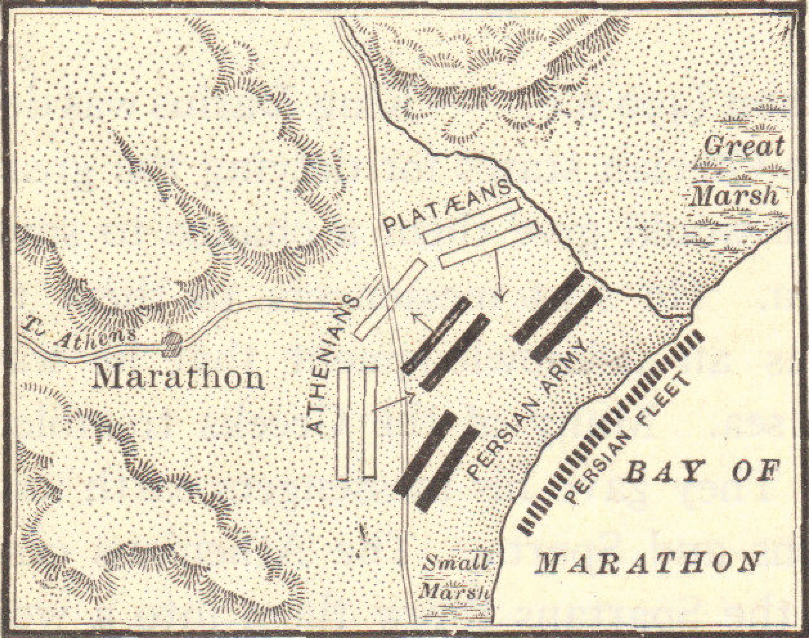 Battle Of Marathon 490 BCE Map Student Handouts