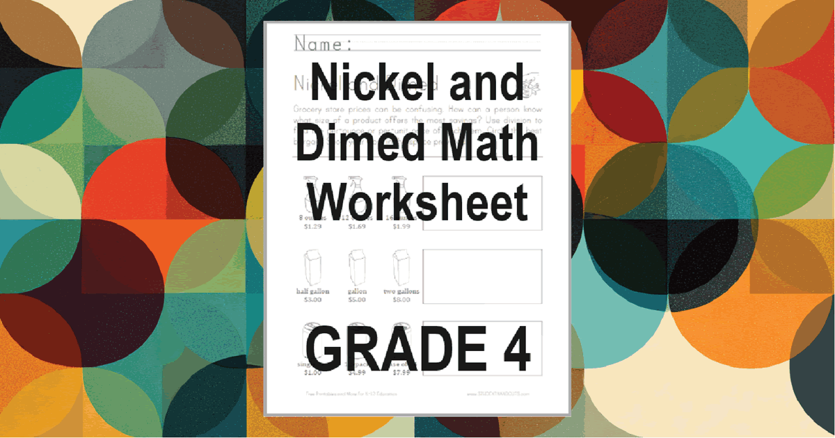 Nickel and Dimed Math Worksheet | Student Handouts