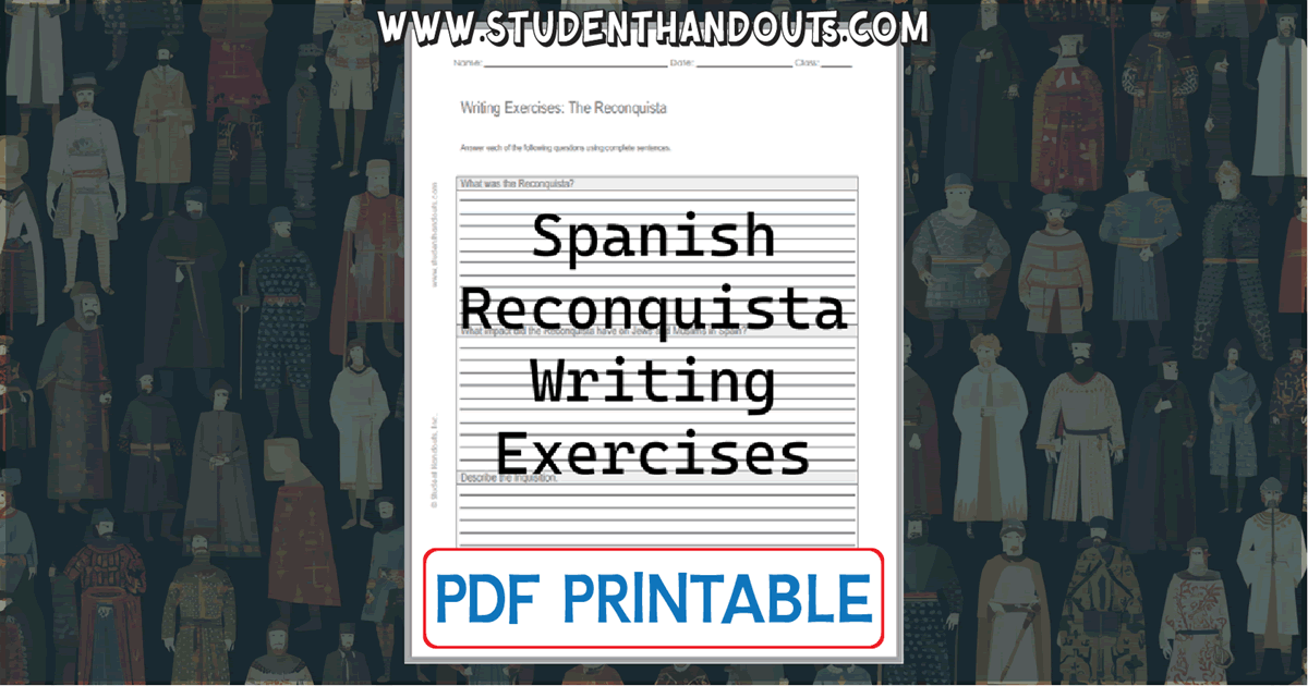 Spanish Reconquista Writing Exercises | Student Handouts