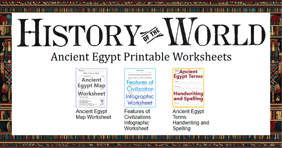 Ancient Egypt Printable Worksheets | Student Handouts