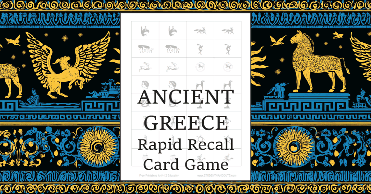 Ancient Greece Rapid Recall Game | Student Handouts